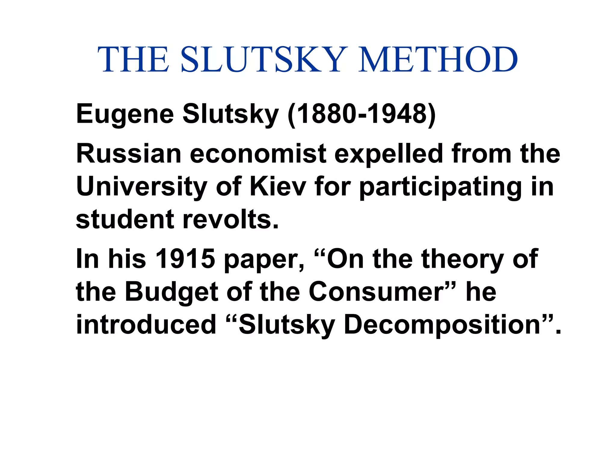 Hicks slutsky income and substitution effect | PPT
