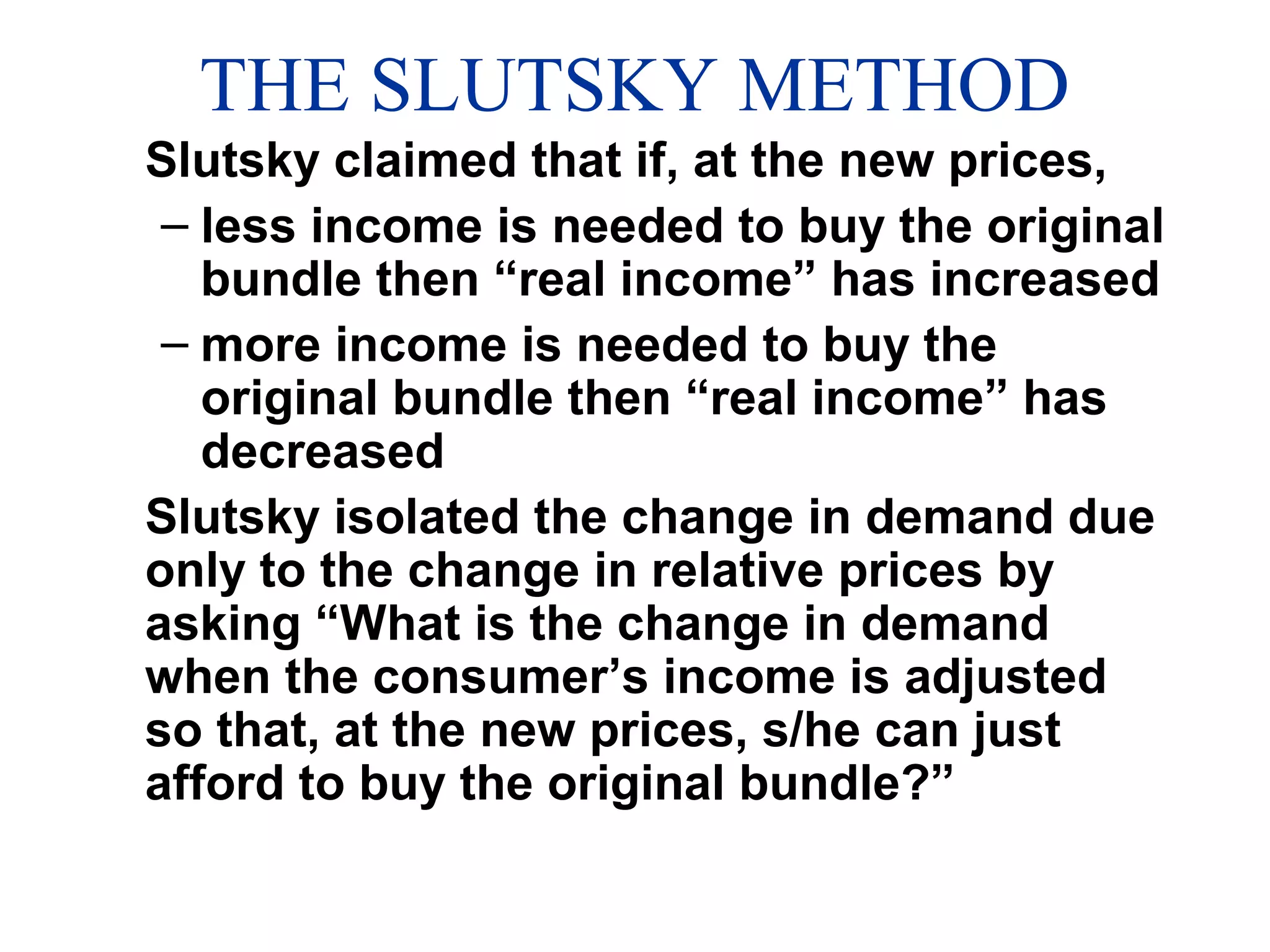 Hicks slutsky income and substitution effect | PPT