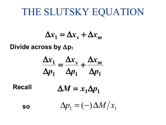 Hicks slutsky income and substitution effect