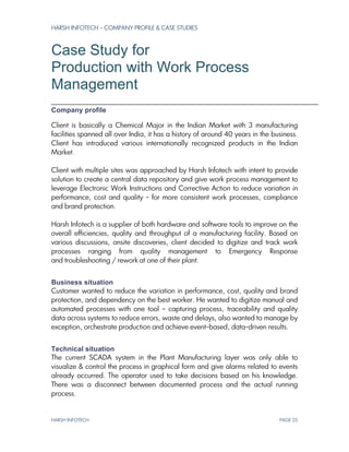 Integration of Manufacturing Execution Systems - Harsh Infotech Case Studies | PDF