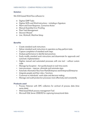 Integration of Manufacturing Execution Systems - Harsh Infotech Case Studies | PDF