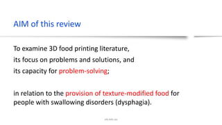 Review Informing the Design of 3D Food Printing for People with ...