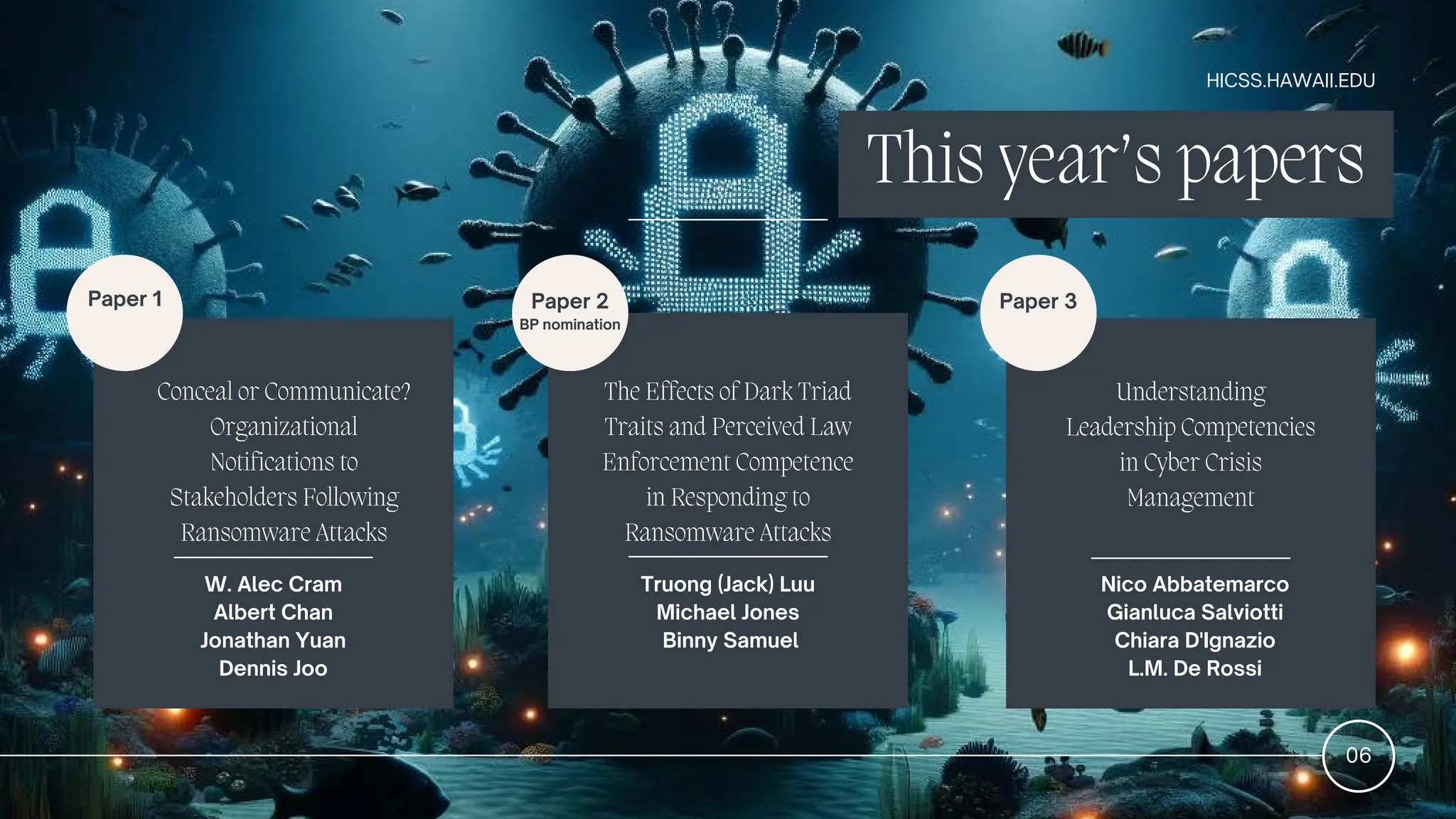 After the Attack: Introduction to the Cybercrime Minitrack | PPT