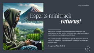 Popularizing and Connecting Esports Research: Introduction to the ...