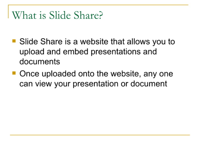 Slide Share Features 8M ICT Work | PDF