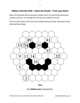 HIDATO HEXAGONA-------- EJERCICIOS----------- | PDF