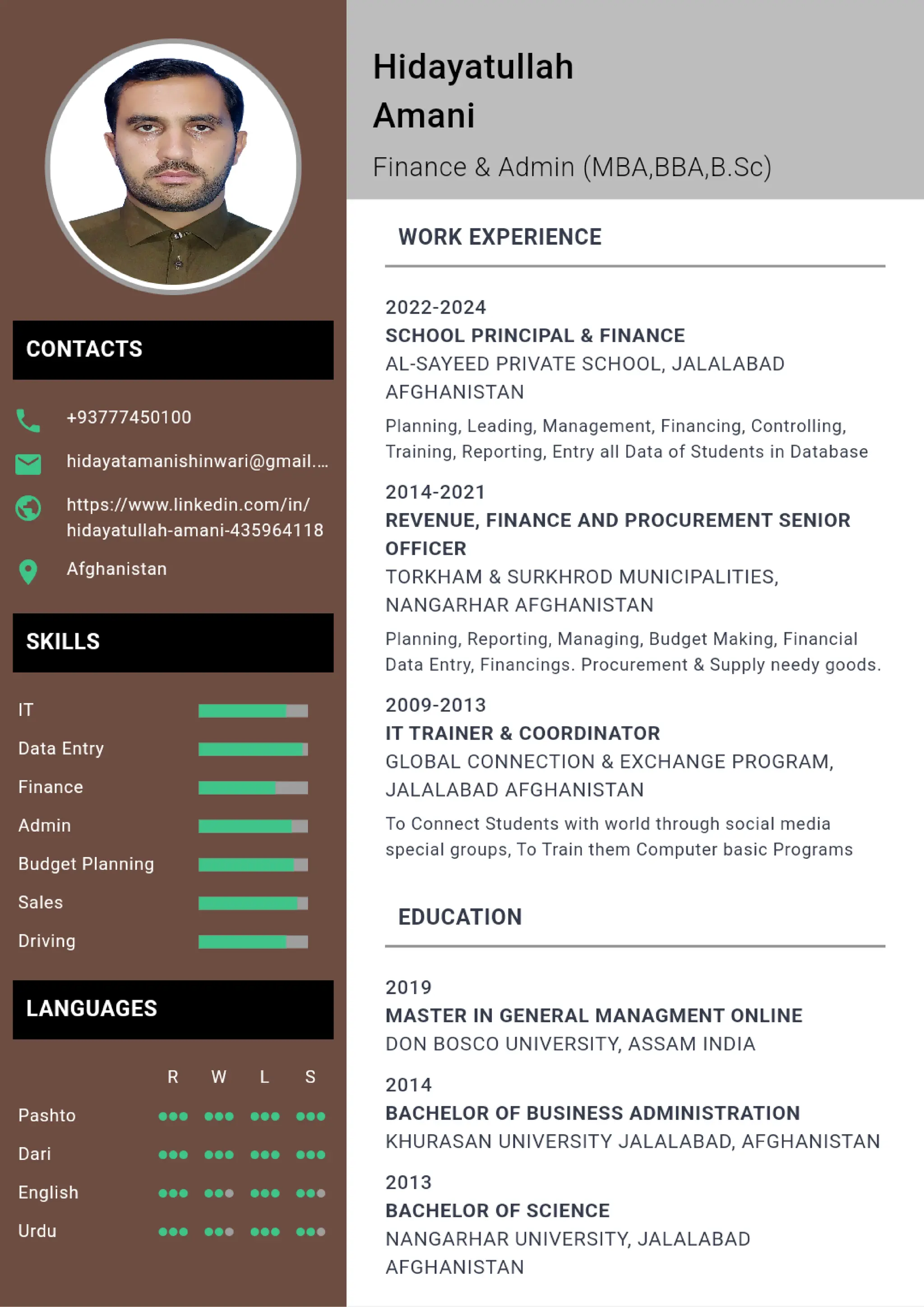 Hidayatullah Amani Resume November 2024. | PDF