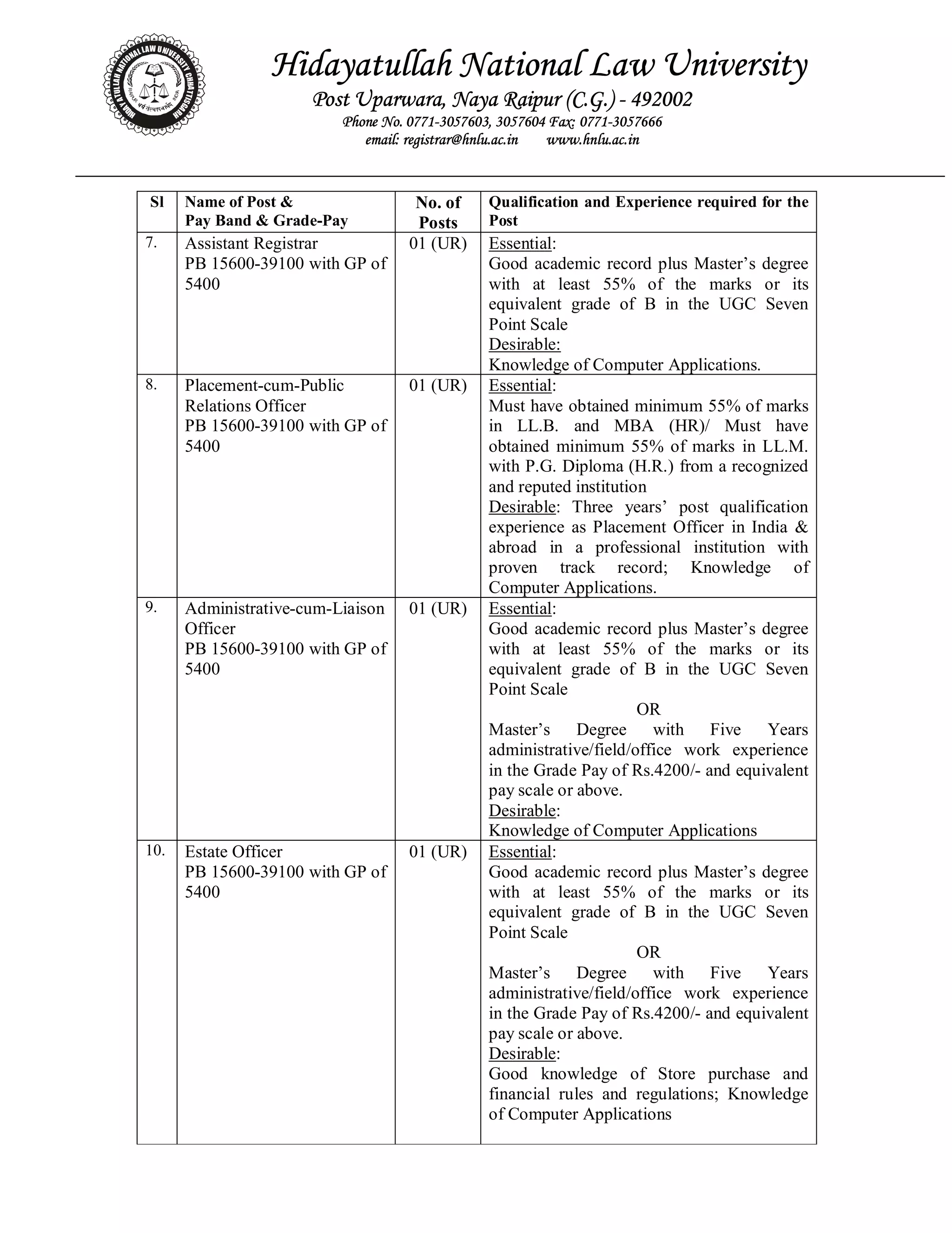 Hidayatullah national law university prospectus 2016 17 educationiconnect.com 7862004786 | PDF