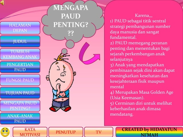 Pentingnya Pendidikan Anak Usia Dini (PAUD) | PPTX