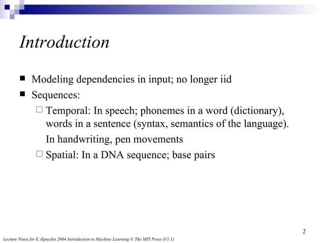 Hidden Markov Models with applications to speech recognition | PPT | Physics | Science