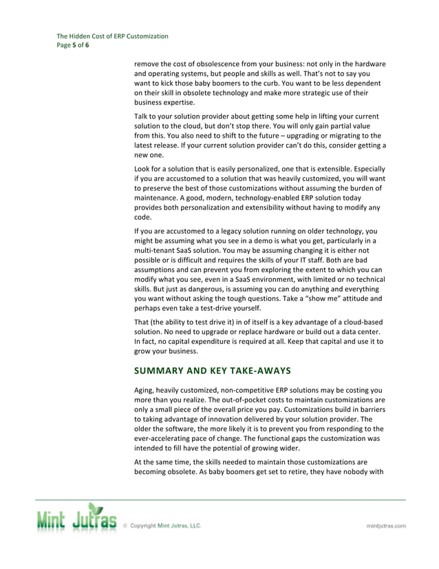 Hidden Cost Of Erp Customization Pdf Computer Software And Applications Computing