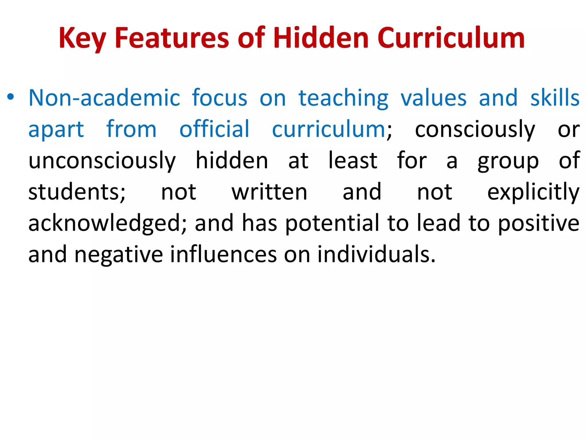 Hidden curriculum | PPTX
