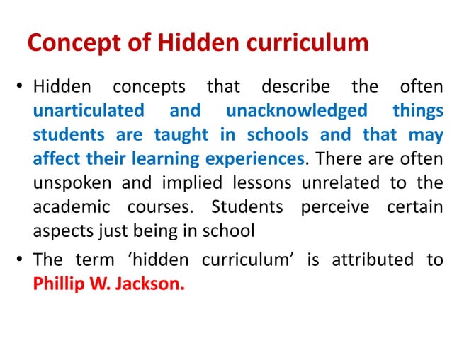 Hidden curriculum | PPTX