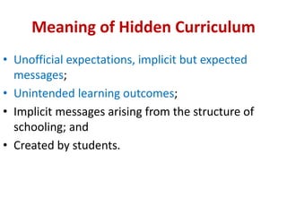 Hidden curriculum | PPTX