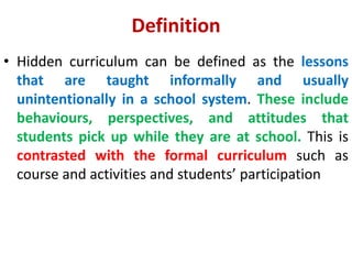 Hidden curriculum | PPTX