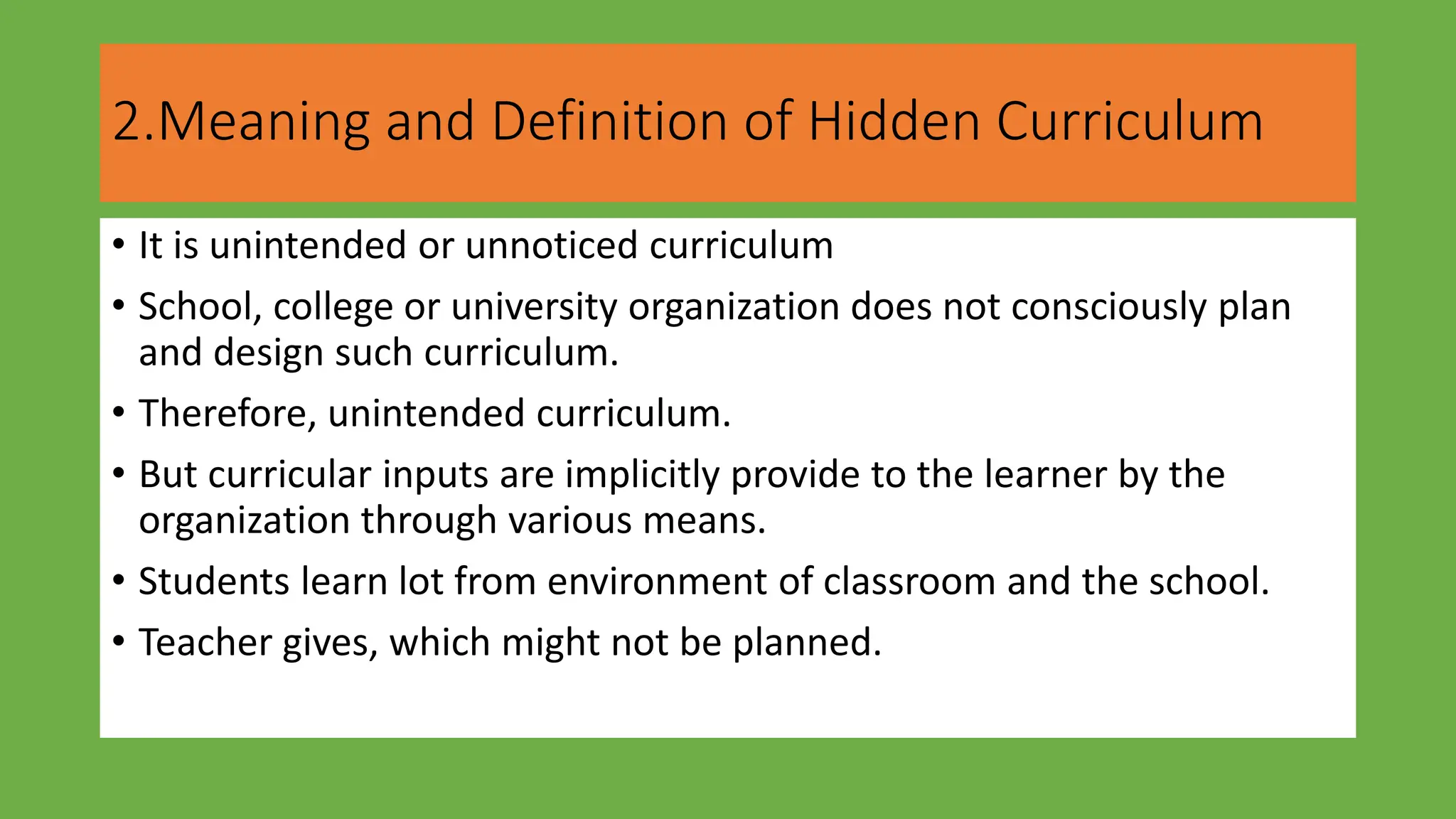 Hidden Curriculum-The Unintended Curriculum | PPTX