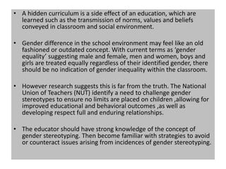 Hidden curriculum and gender equality | PPTX