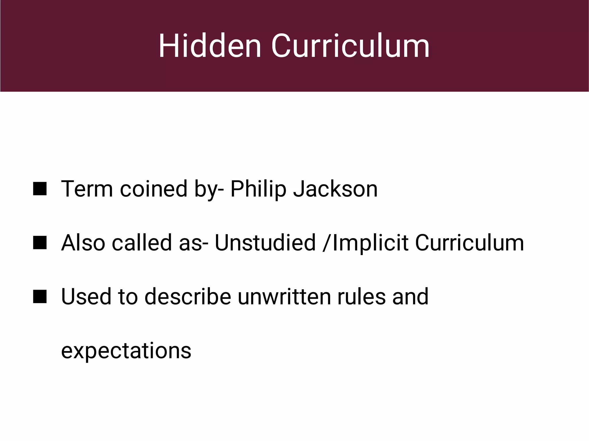 Hidden curriculum by garima | PDF
