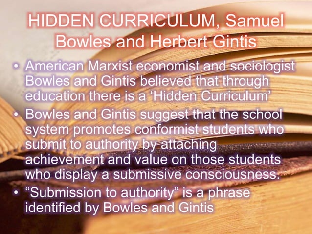 HIDDEN CURRICULUM AND CORRESPONDENCE THEORY | PPTX | Education