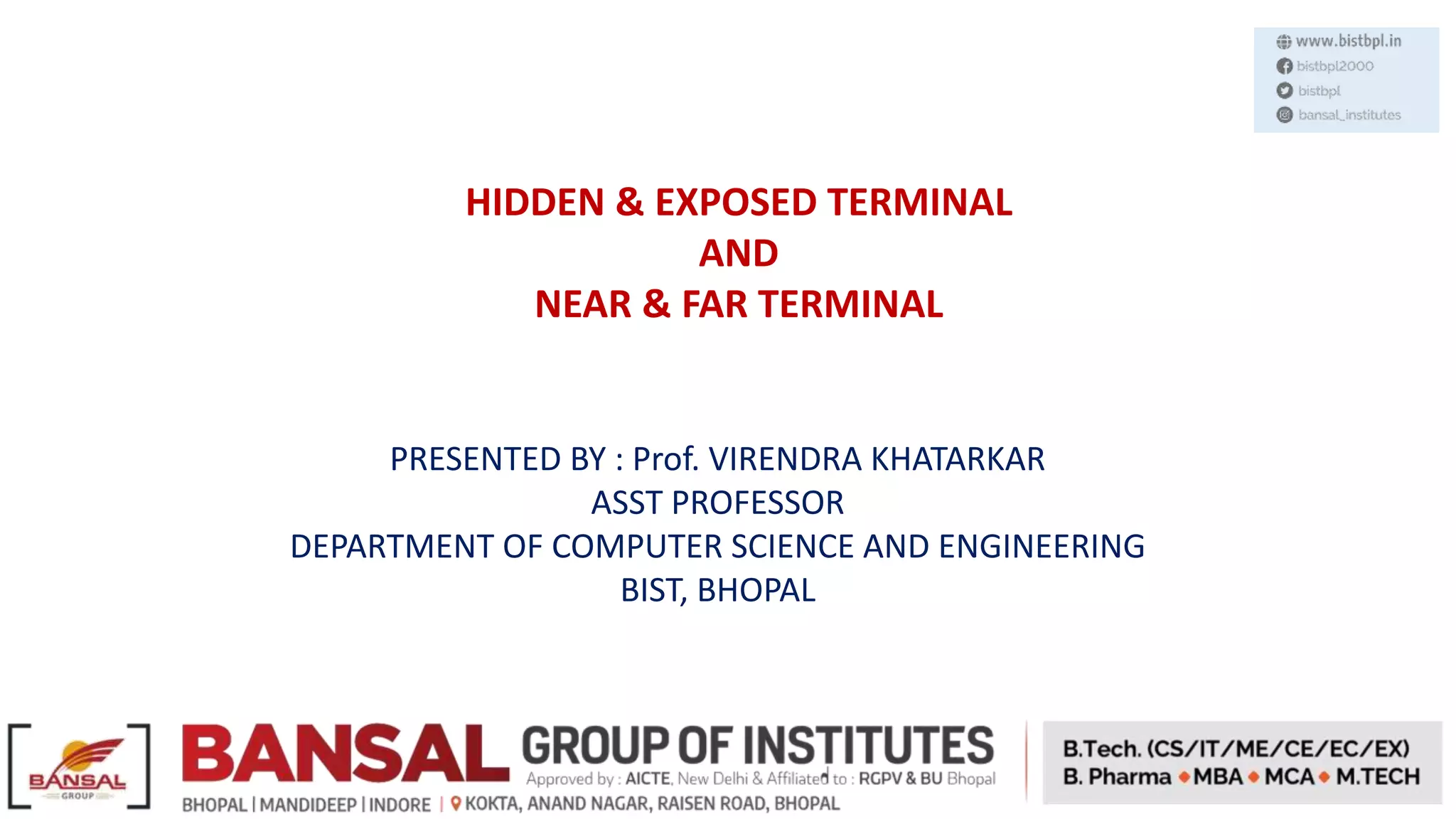 Hidden & exposed terminal problem | PPTX