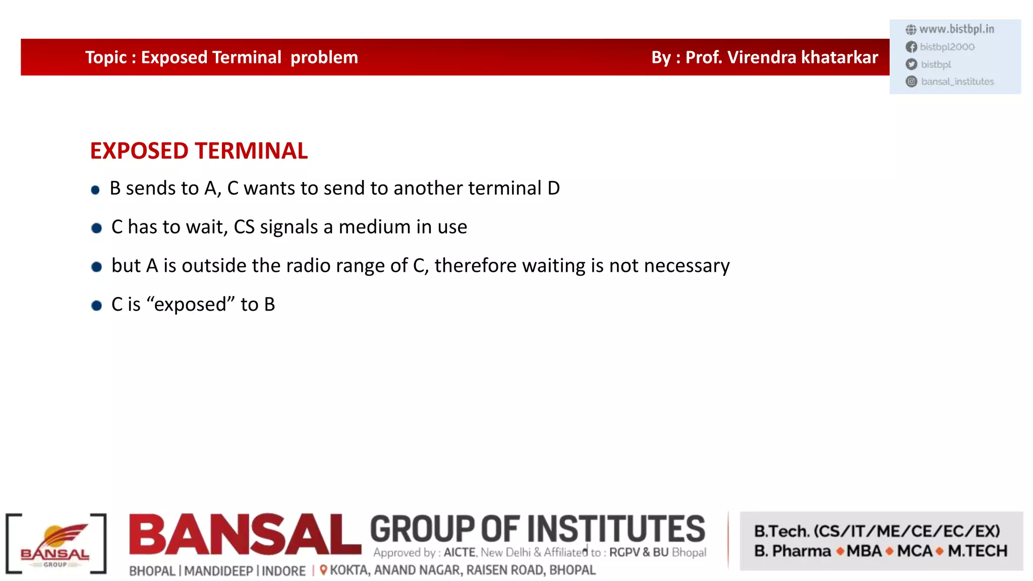 Hidden & exposed terminal problem | PPTX