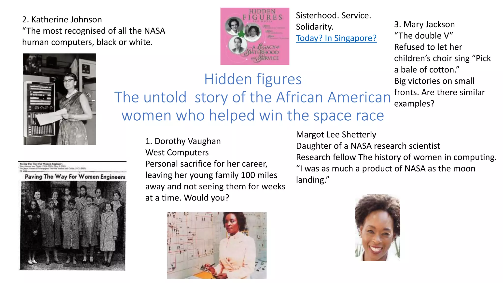 Hidden figures by Margot Lee Shatterley | PPTX