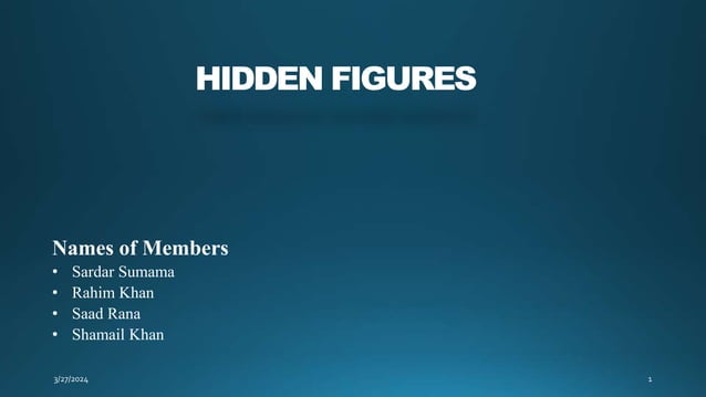 hidden figures power point presentation.. | PPT