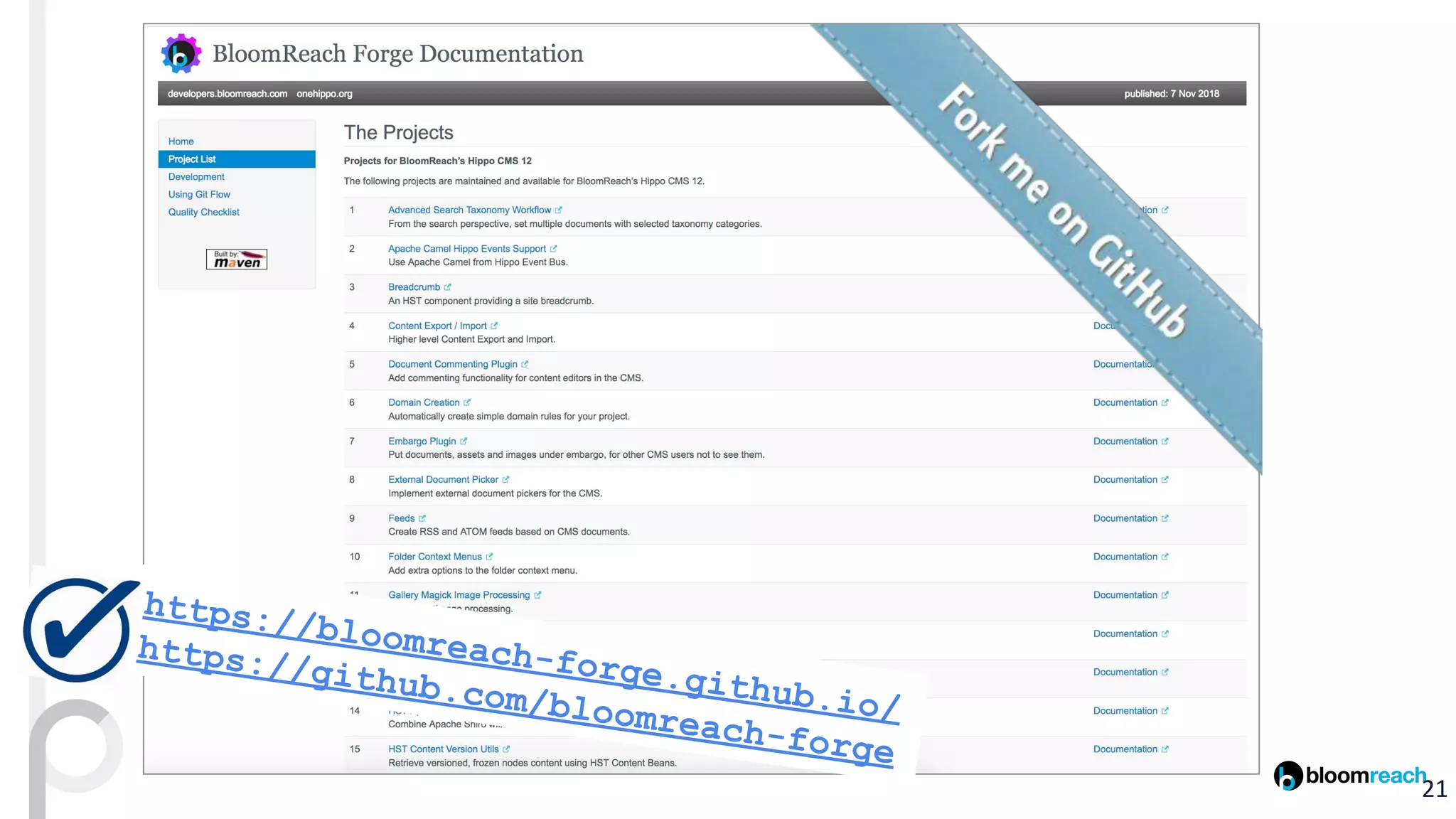 Hidden gems in Apache Jackrabbit and BloomReach Forge | PPT