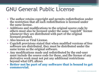 Hidden gotcha’s of various open source licenses | PPTX | Shareware and ...
