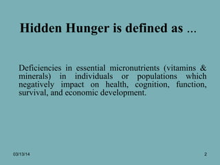 Role of Micronutrients in control of Hidden Hunger | PPT