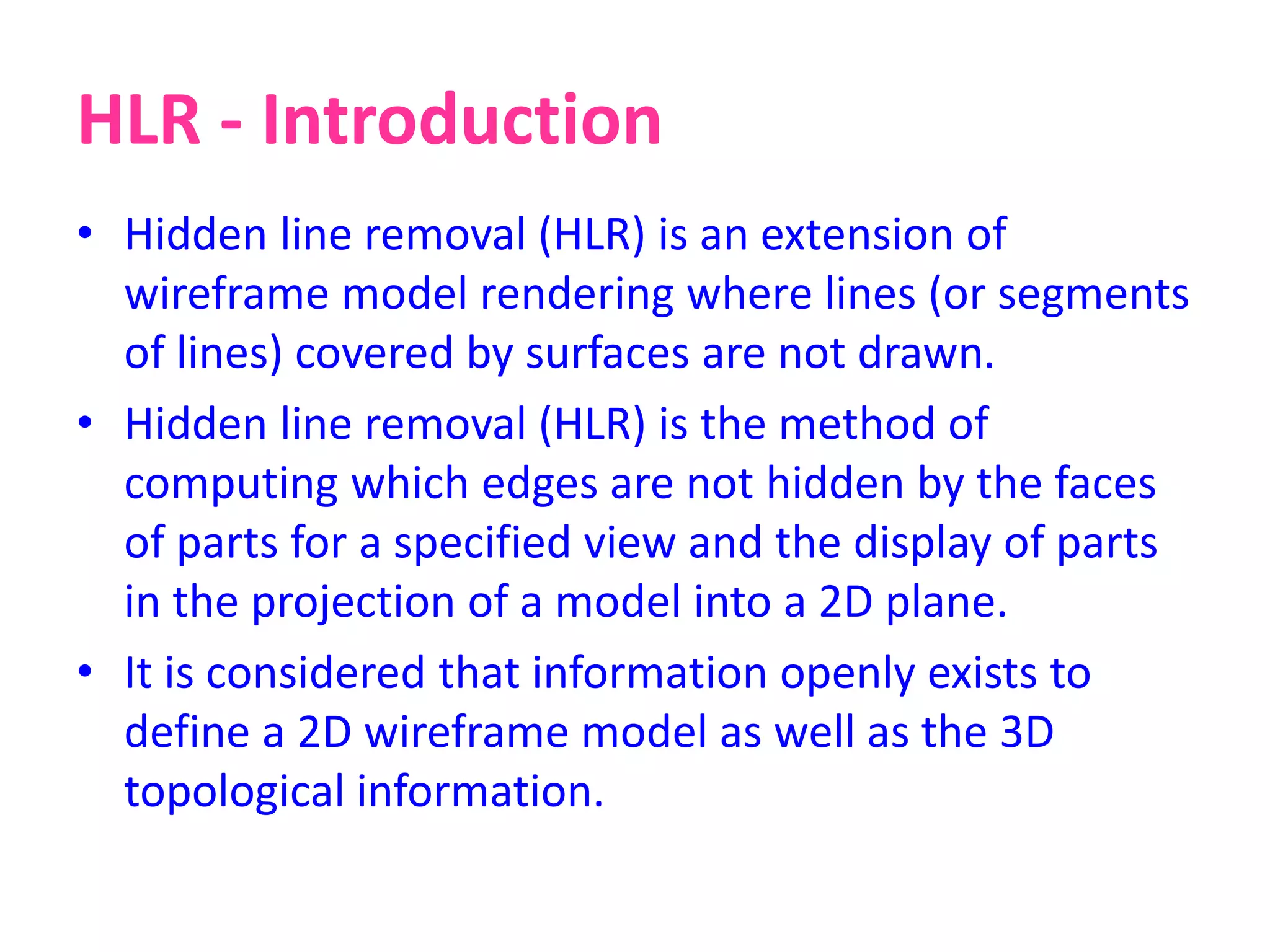 Hidden line removal algorithm | PPTX
