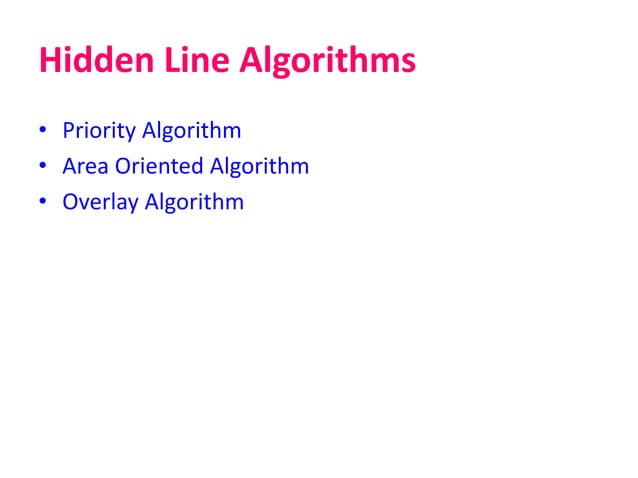 Hidden line removal algorithm | PPTX
