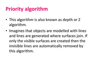Hidden line removal algorithm | PPTX