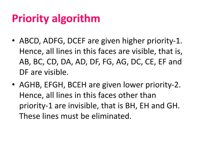 Hidden line removal algorithm | PPTX