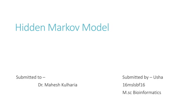 Hidden markov model | PPTX