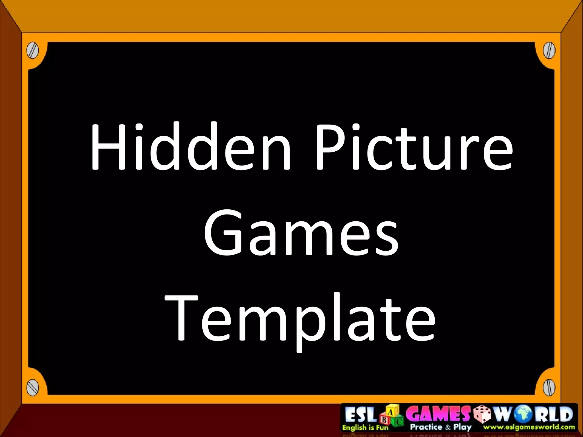 Hidden picture games template harder version | PPT