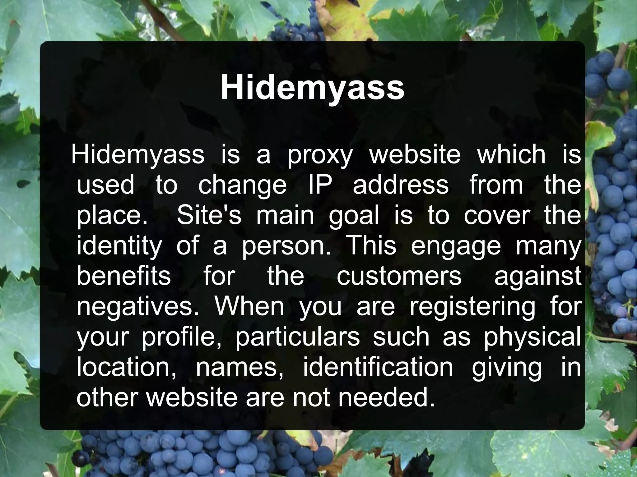 Hidemyass | PPT