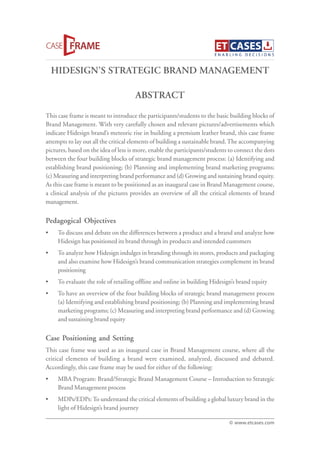 Hidesign’s Strategic Brand Management | PDF