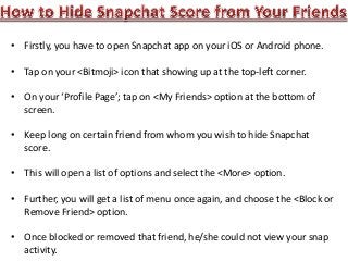How to Hide Snapchat Score from Friend or Unknown Person? Full Guide ...