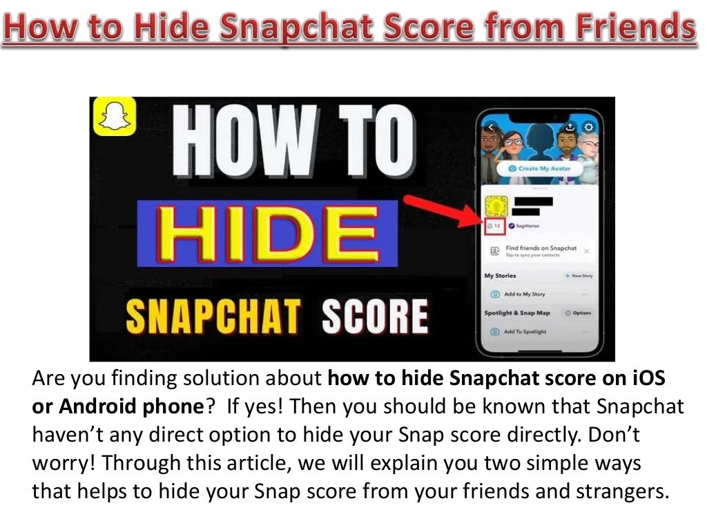 How to Hide Snapchat Score from Friend or Unknown Person? Full Guide!! | PPT
