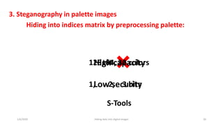 Hiding data into digital images (Steganography) | PPTX