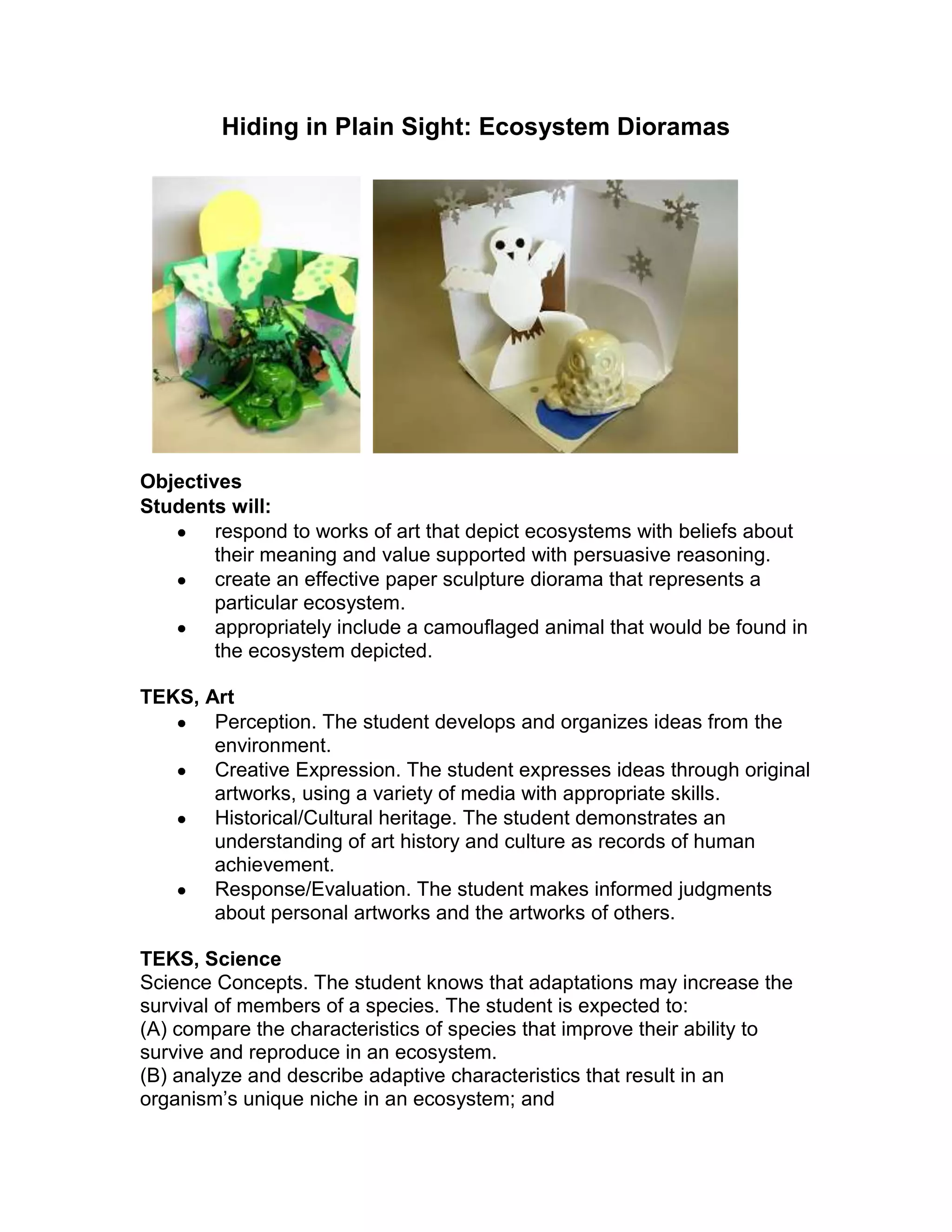 Hiding in Plain Sight Lesson | DOCX