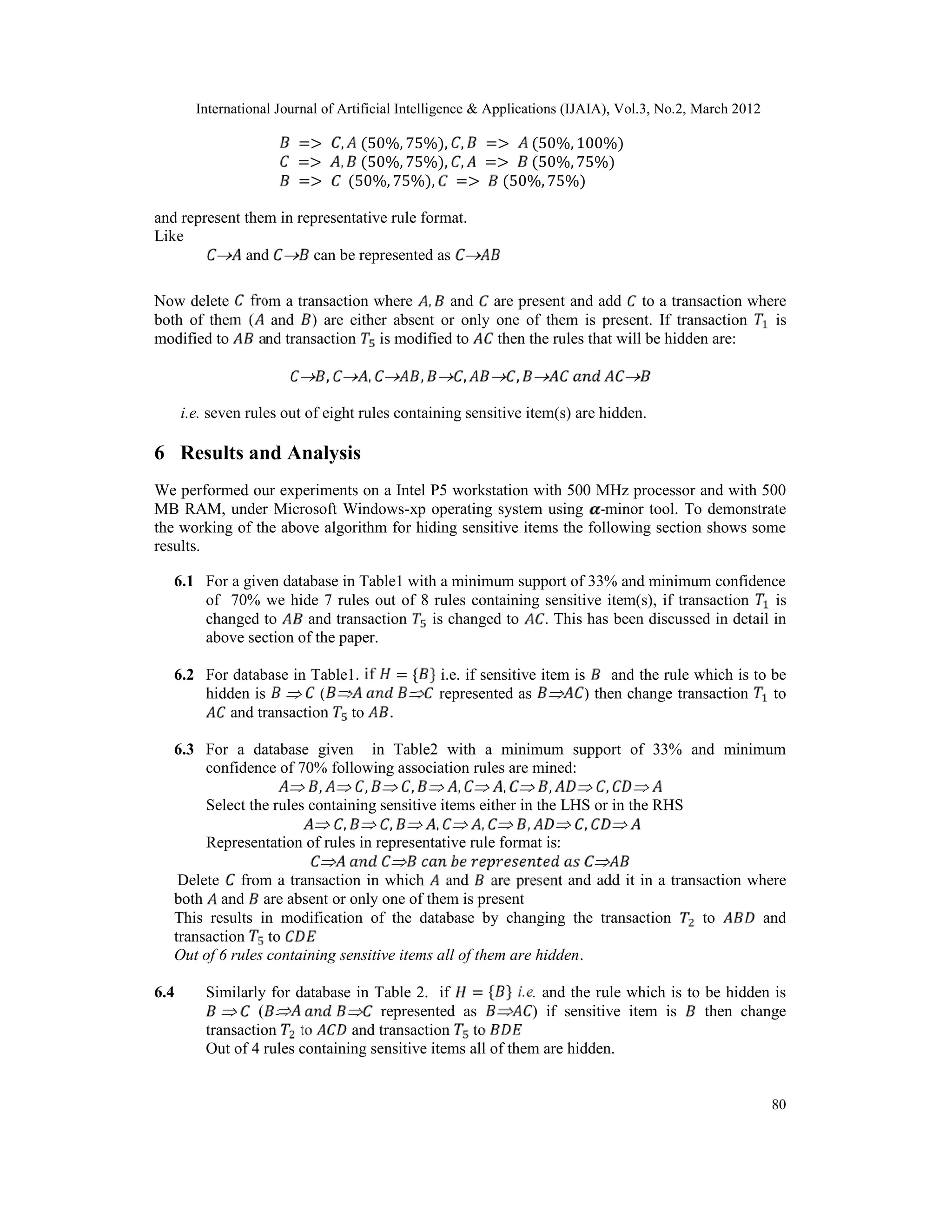 Hiding Sensitive Associationrulepdf Pdf Databases Computer