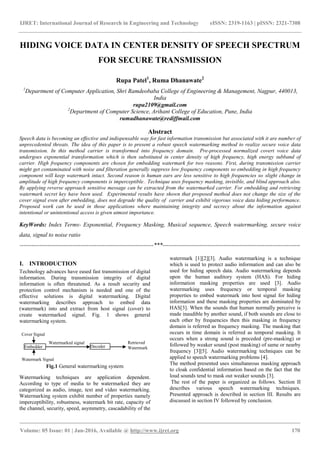 Hiding voice data in center density of speech spectrum for secure transmission | PDF | Digital ...