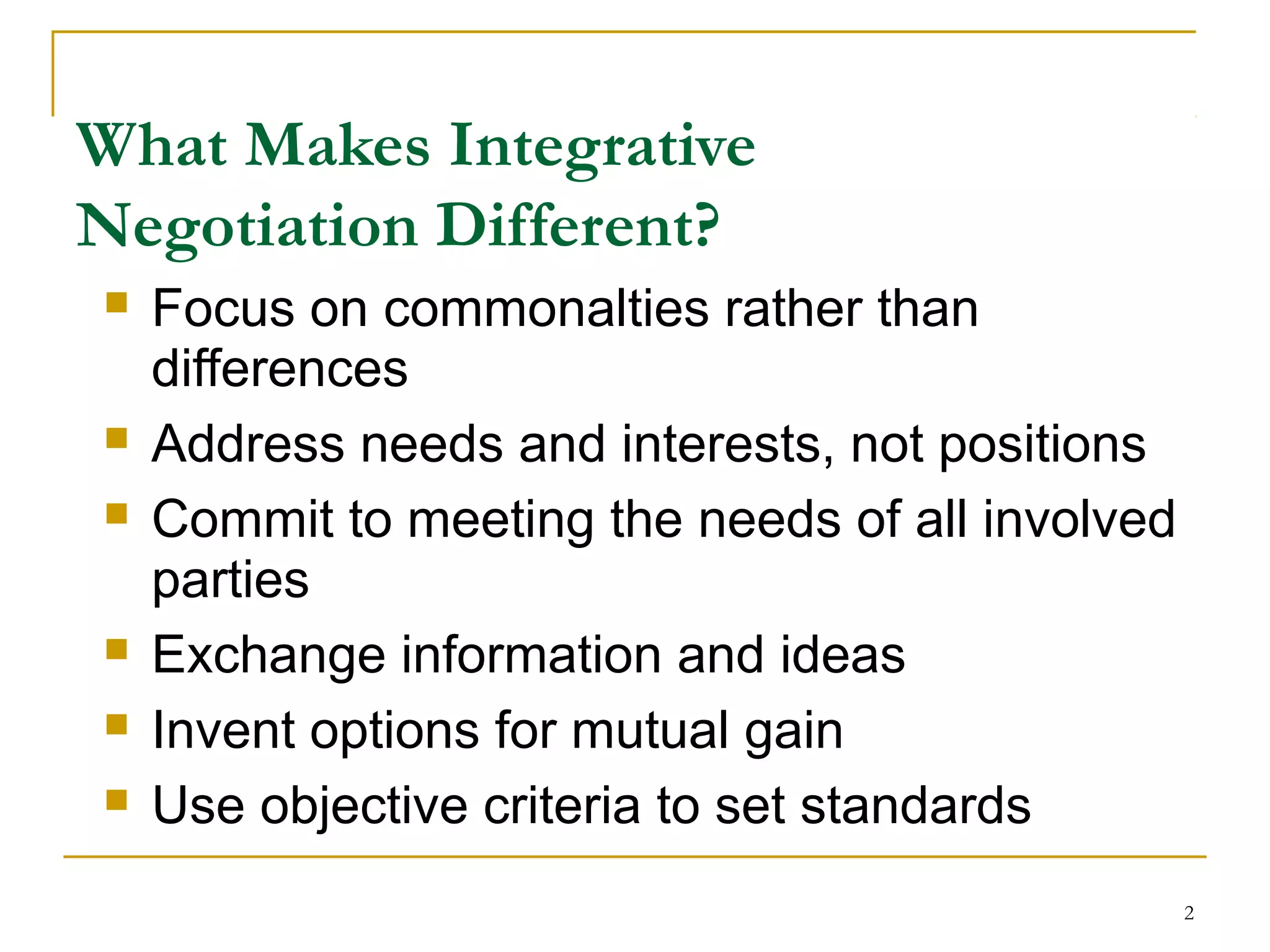 integrative negotiation | PPT