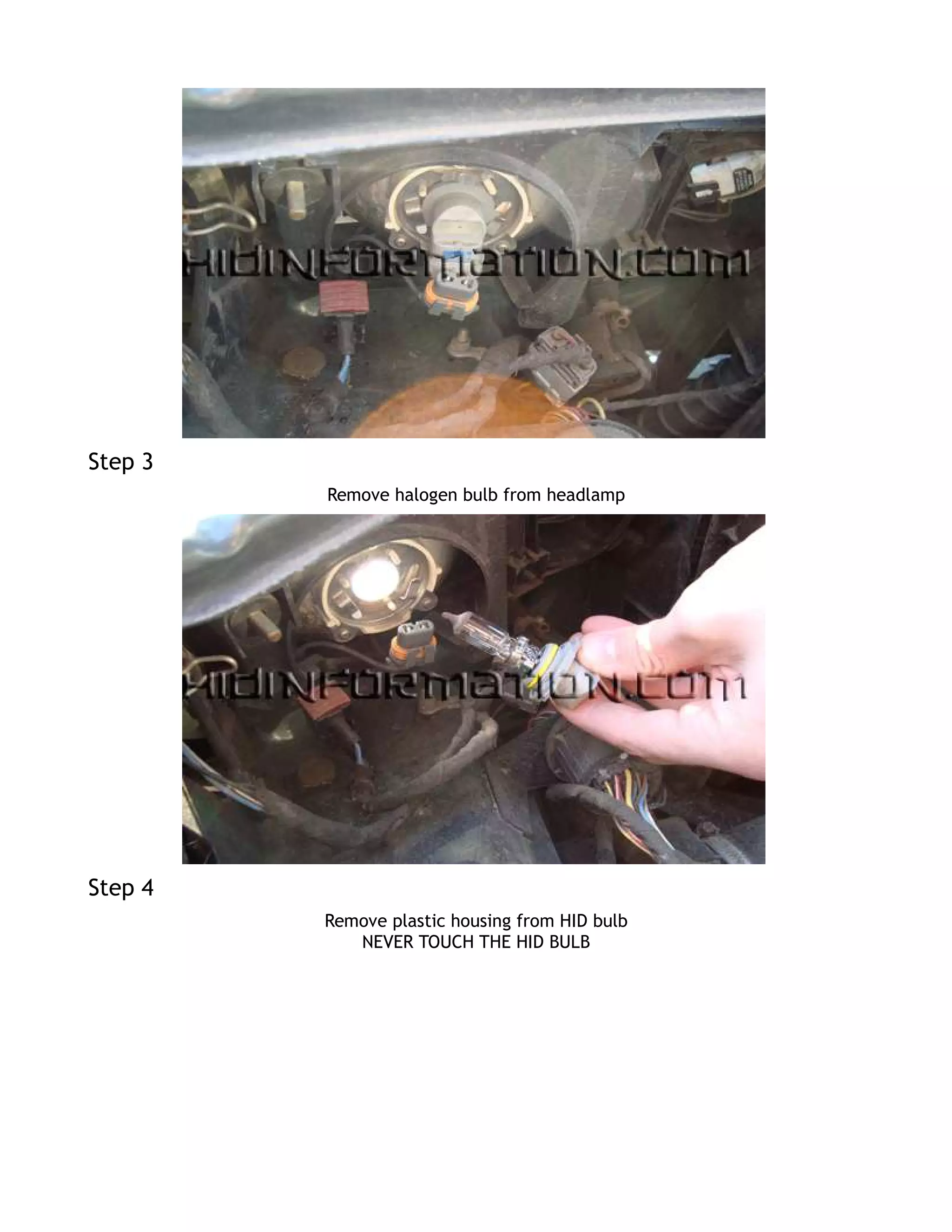 HID Kit installation instructions without relay | PDF