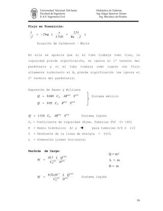 Hidraulica en tuberias | PDF