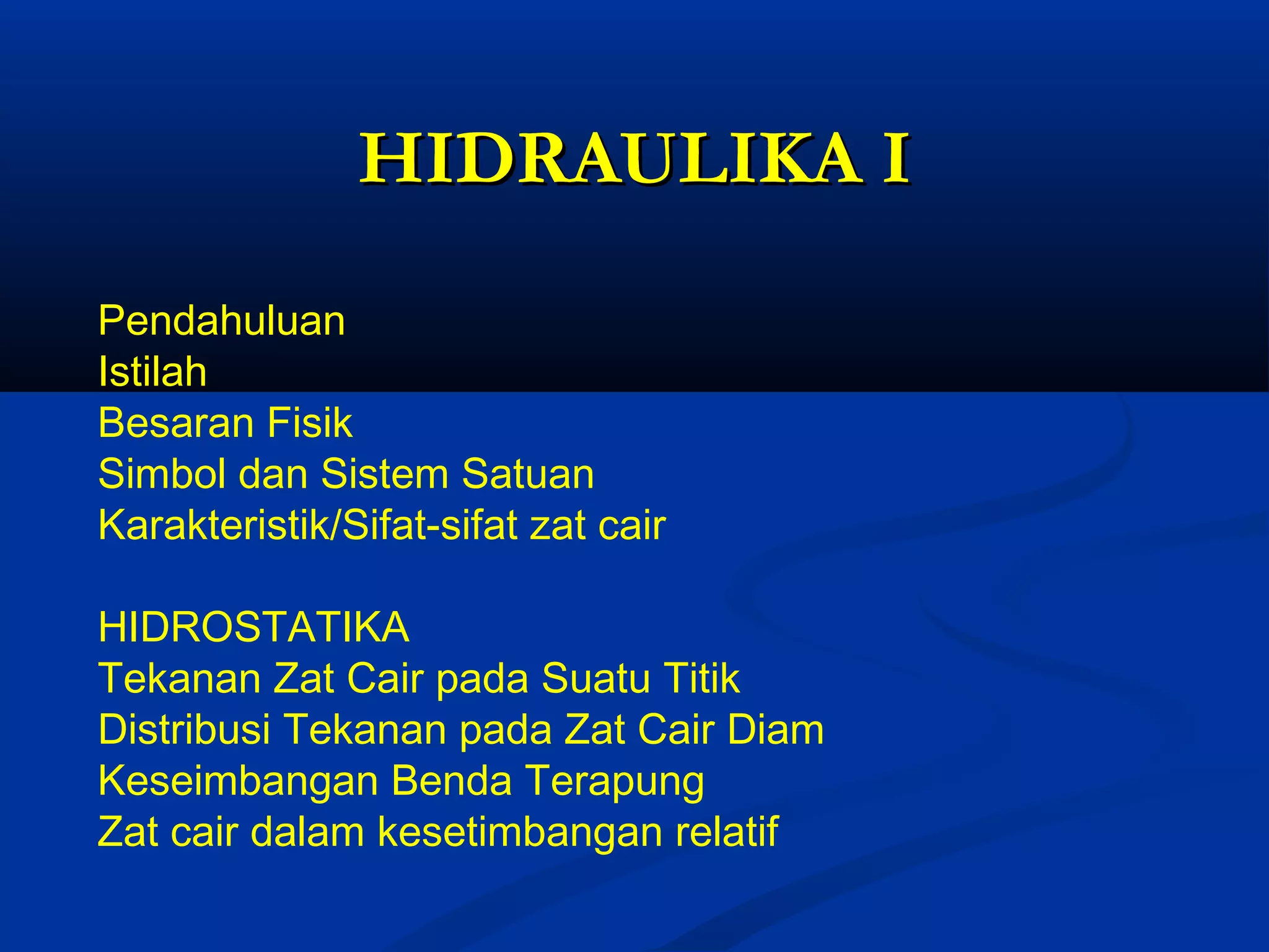 Hidraulika i | PPT