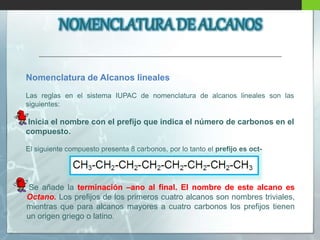 nomenclatura de alcanos | PPTX