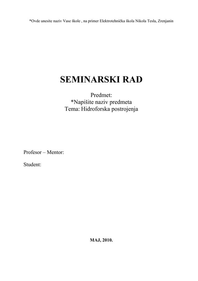 Hidroforska postrojenja | DOC